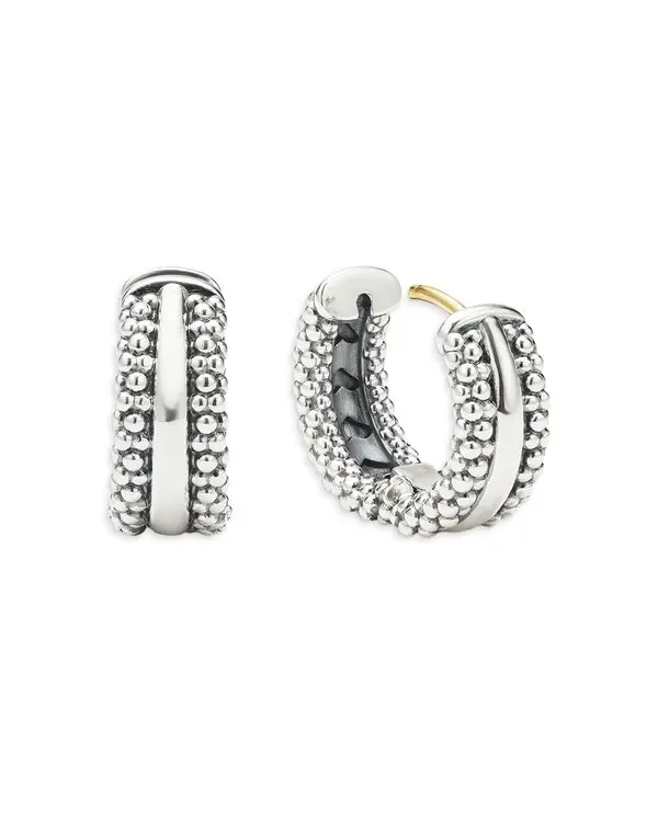 Lagos Sterling Signature Caviar Huggie Hoop Earrings