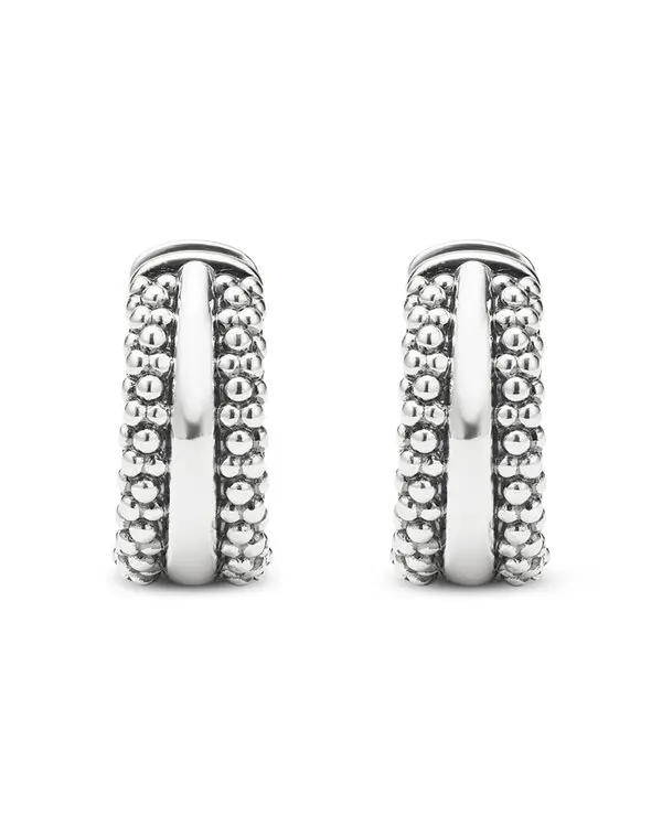 Lagos Sterling Signature Caviar Huggie Hoop Earrings