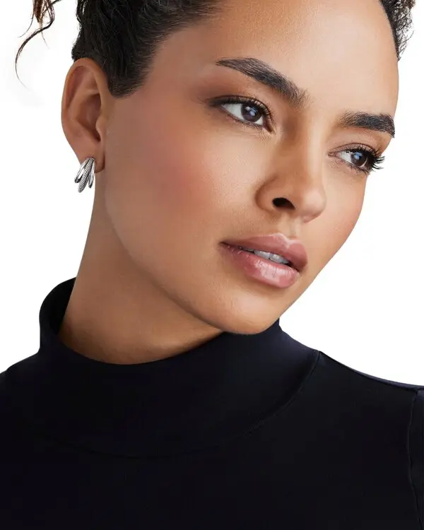 Lagos Sterling Signature Caviar Triple Huggie Hoop Earrings