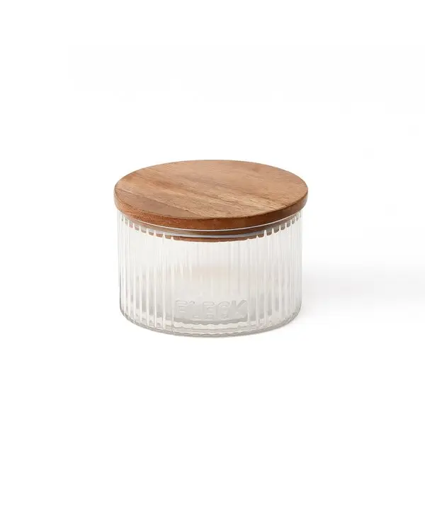 FLECK Fluted Glass Storage Jars Set Of 3