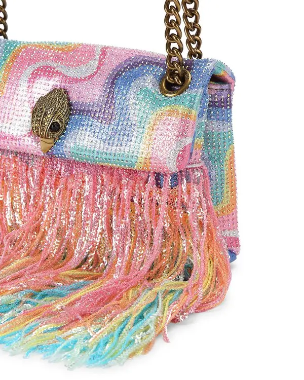 Kurt Geiger Kensington Mini Rhinestone Fringed Shoulder Bag