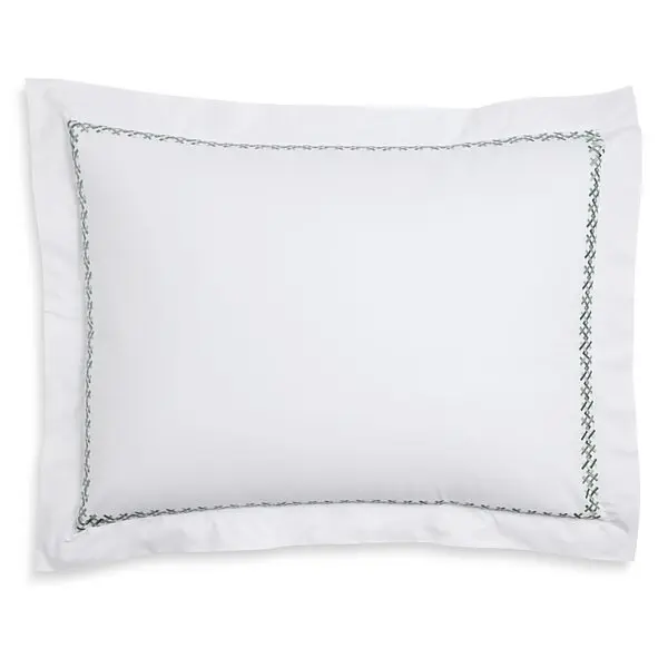 MATOUK Atticus Embroidered Sham, Standard Exclusive - Celadon