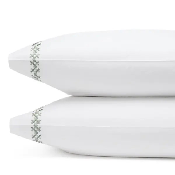 MATOUK Atticus Embroidered Percale Sheet Set, Queen Exclusive