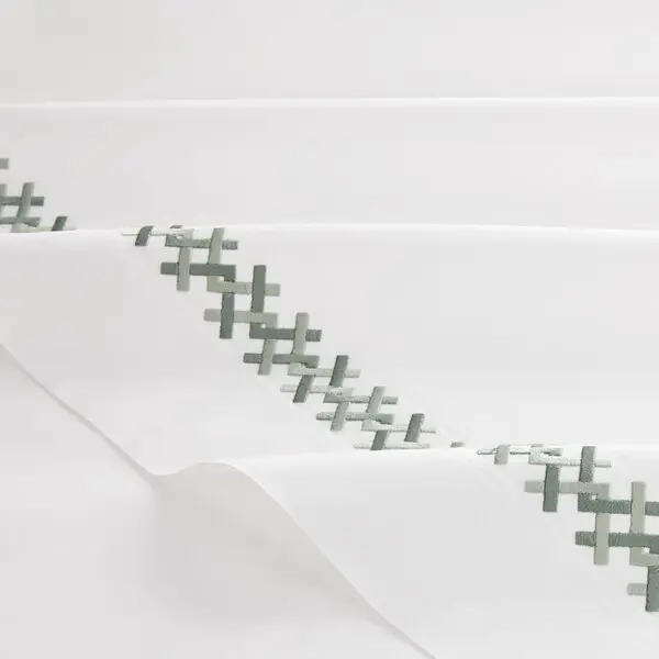 MATOUK Atticus Embroidered Percale Sheet Set, Queen Exclusive