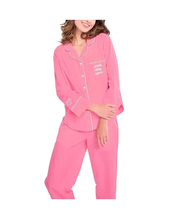 AME & LULU Long Pajama Set - Pink Pickle Sleep Repeat