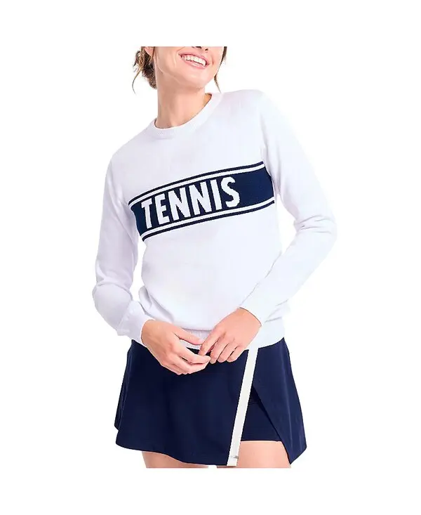 AME & LULU Club Sport Sweater - White/navy