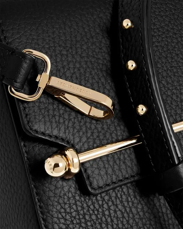 Strathberry Ace Mini Leather Crossbody Bag - Black