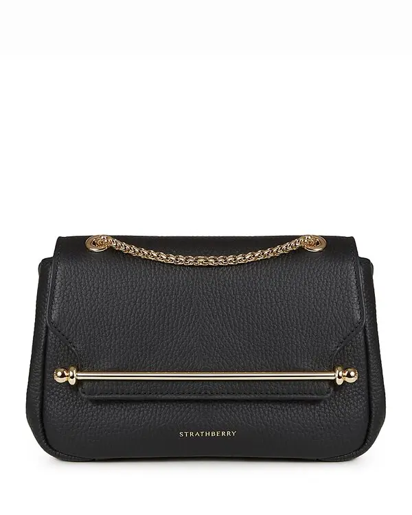 Strathberry East/west Mini Leather Shoulder Bag - Black