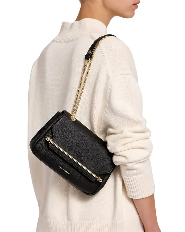 Strathberry East/west Mini Leather Shoulder Bag - Black