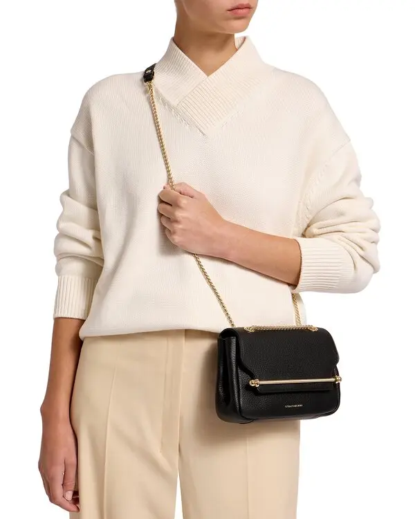 Strathberry East/west Mini Leather Shoulder Bag - Black