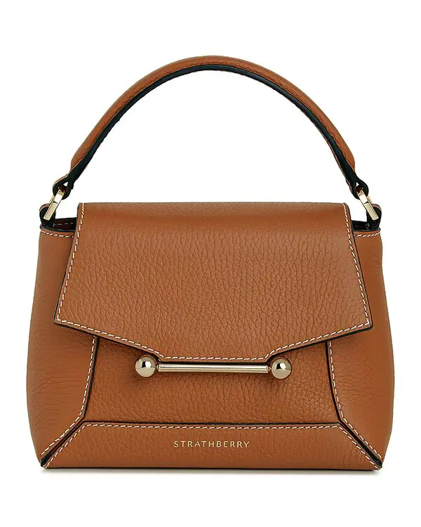 Strathberry Mosaic Nano Leather Crossbody Bag - Tan/vanilla