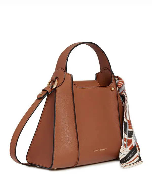 Strathberry Arkshell Medium Leather Handbag - Chestnut