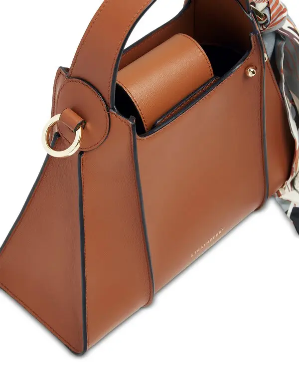 Strathberry Arkshell Medium Leather Handbag - Chestnut