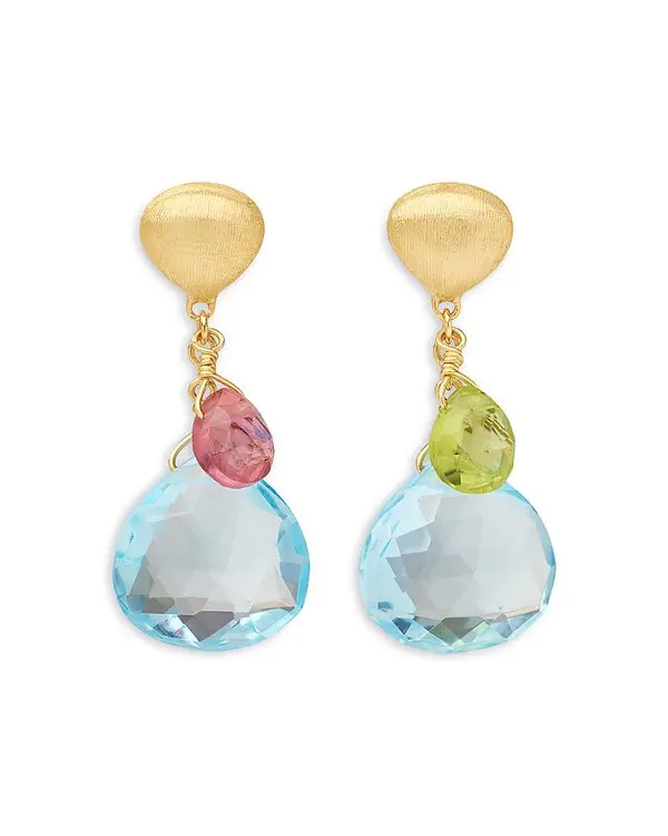 Marco Bicego 18k Yellow Paradise Multi Gemstone Drop Earrings - Gold