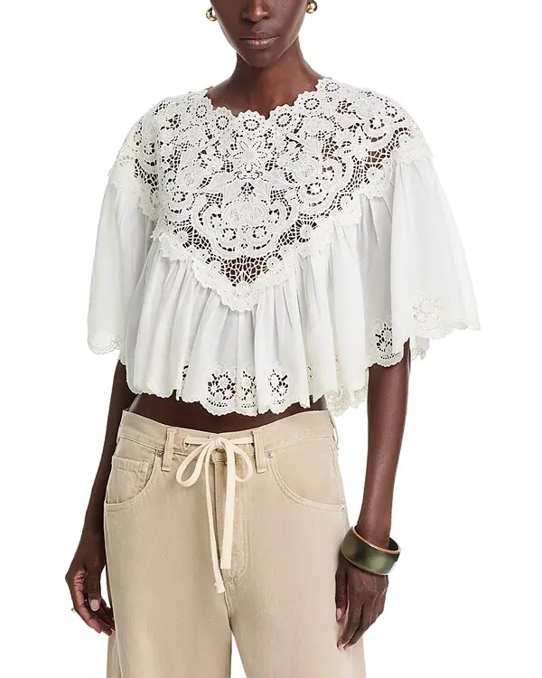 Sea Sofia Embroidered Top - Cream