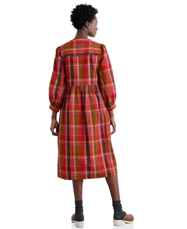 SEASALT CORNWALL Plaid Midi Dress