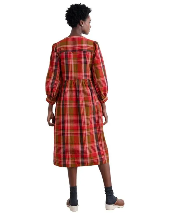 SEASALT CORNWALL Plaid Midi Dress