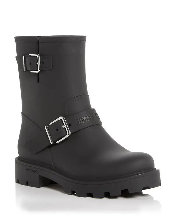 JIMMY CHOO Biker Rain Boots - Black