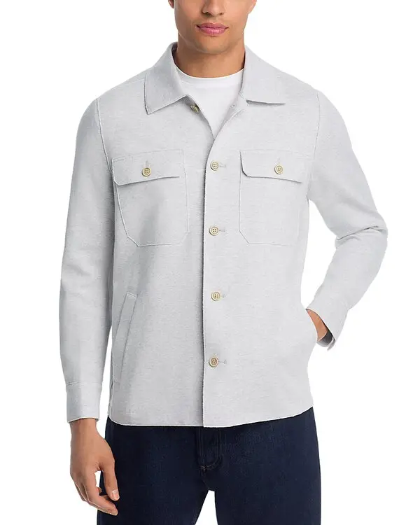 Eleventy Cotton Jersey Overshirt - Light Grey Mélange