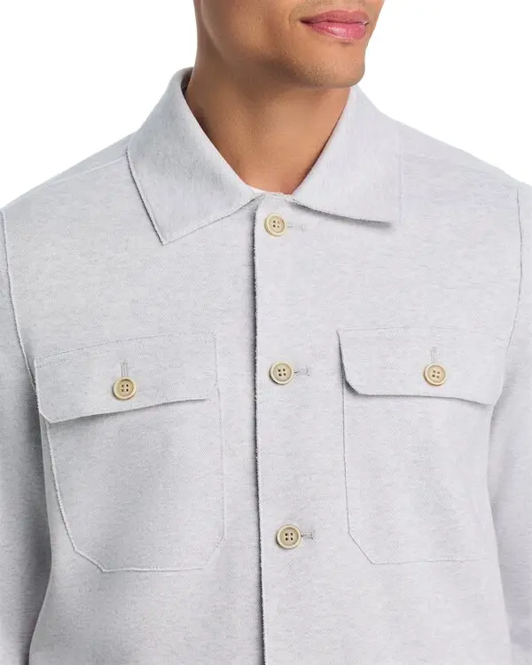 Eleventy Cotton Jersey Overshirt - Light Grey Mélange