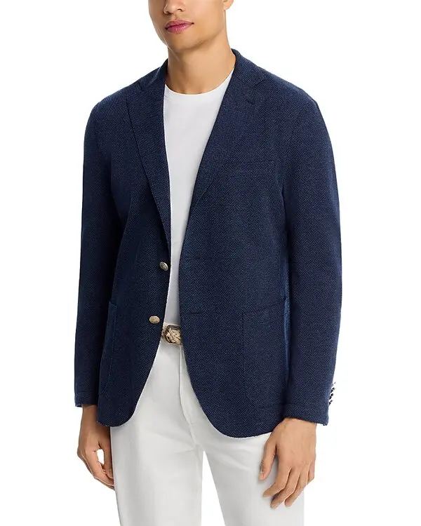 Eleventy Herringbone Cotton Jersey Soft Jacket