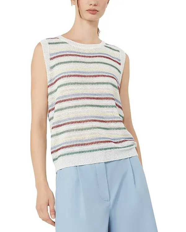 Max Mara Wkdpiuma Striped Linen Top - Multi