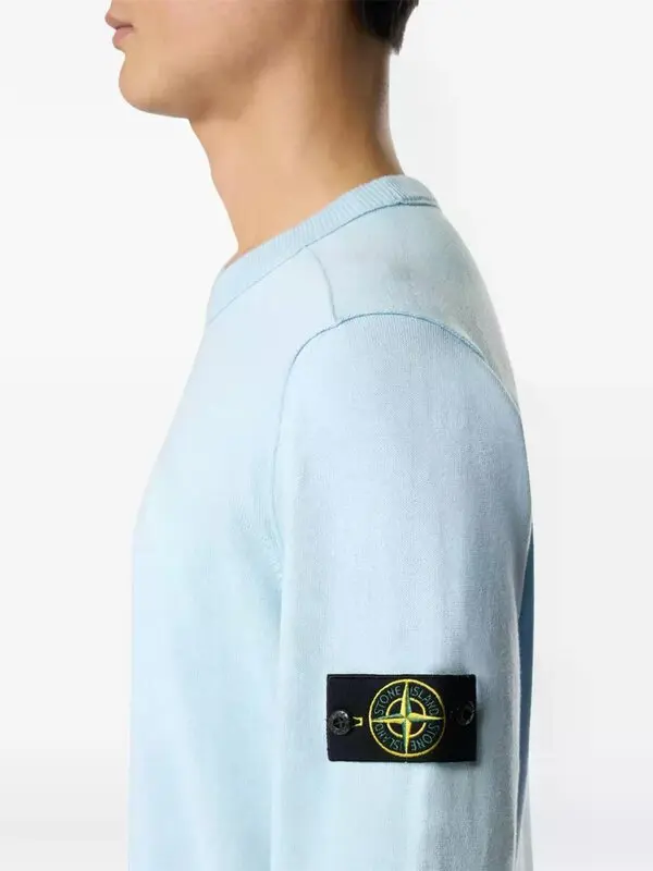 Stone Island Logo-patch Crew-neck Sweatshirt - Blue