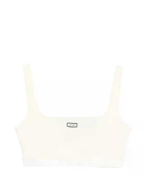 ENTIRE STUDIOS Logo-patch Crop Top - Yellow