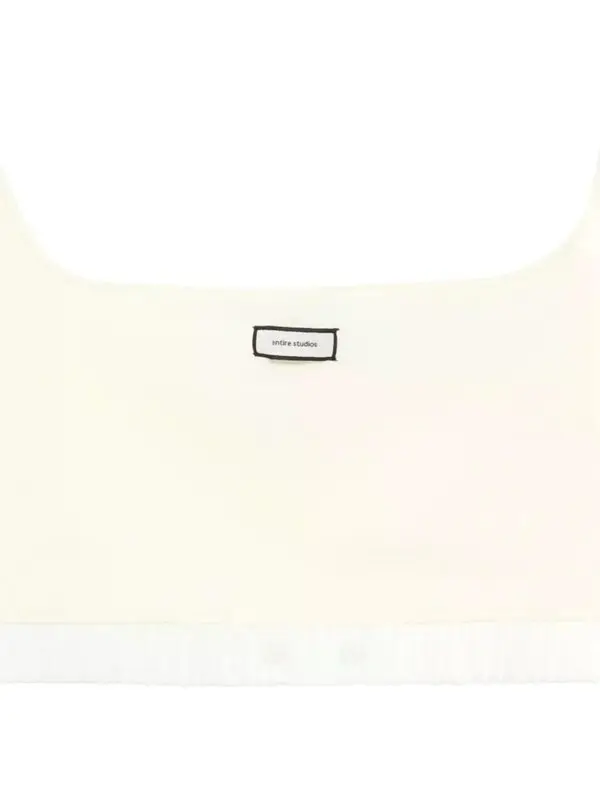 ENTIRE STUDIOS Logo-patch Crop Top - Yellow