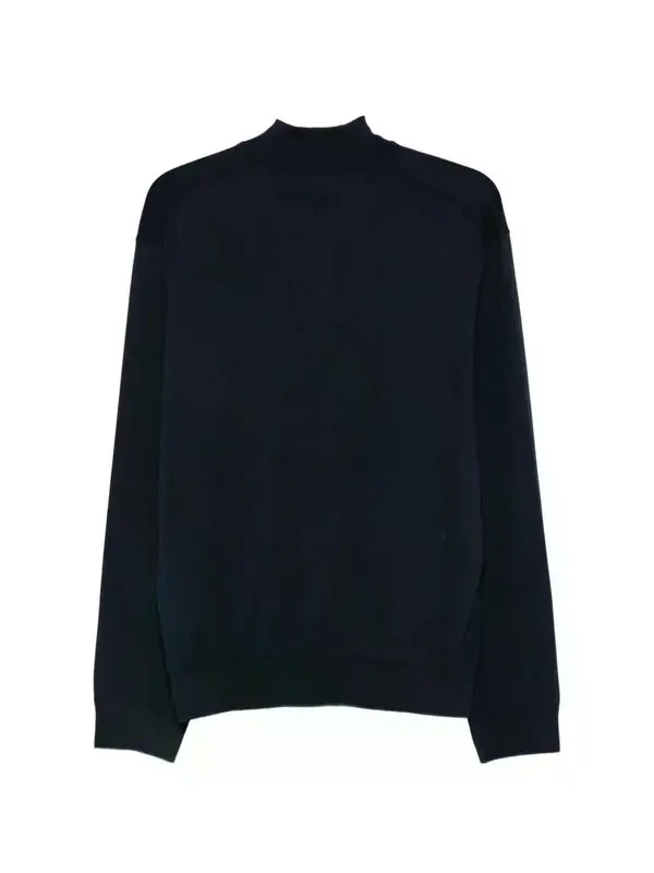 Paul & Shark Zip Mock Neck Sweater - Blue