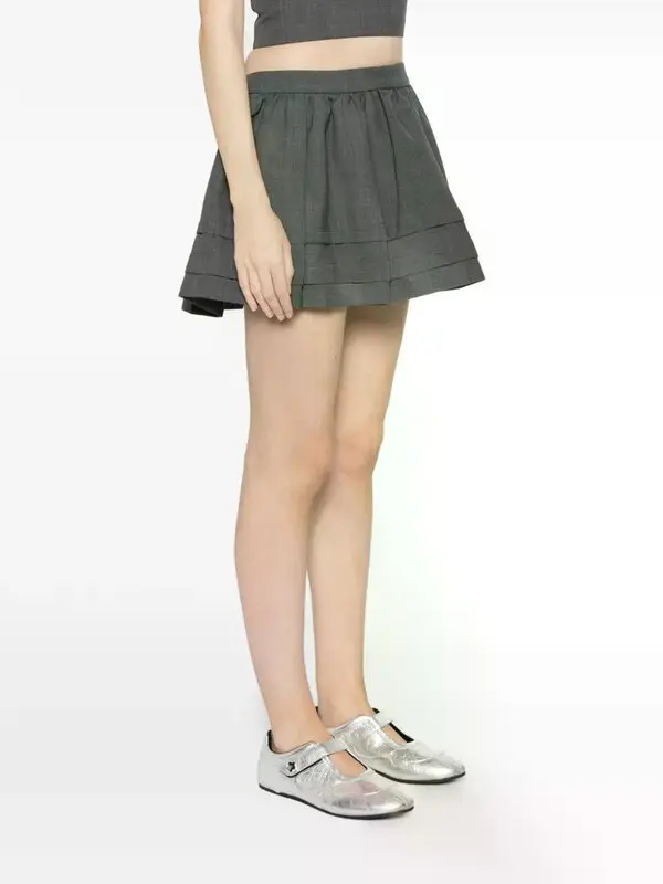 SHUSHU/TONG Mini Pleated Skirt With Ruffle Detail