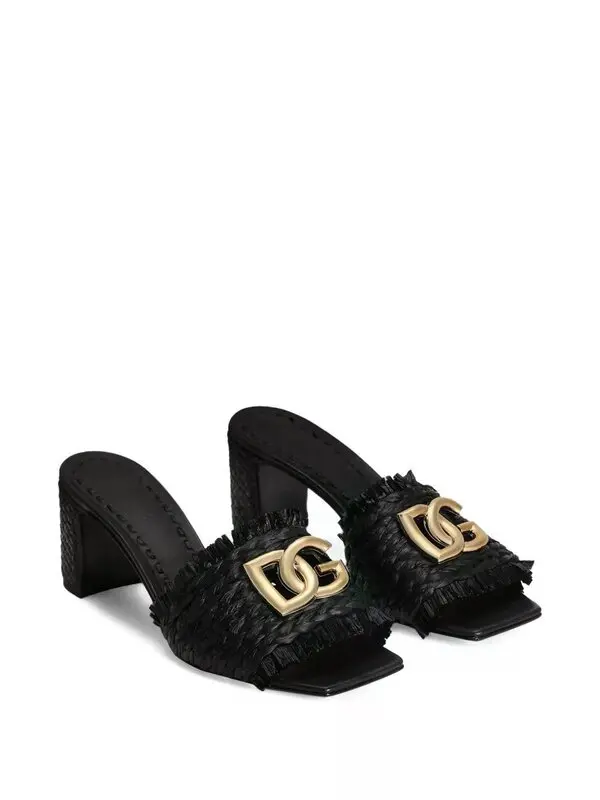Dolce & Gabbana Raffia Mules With Braid And Fringe Detailing
