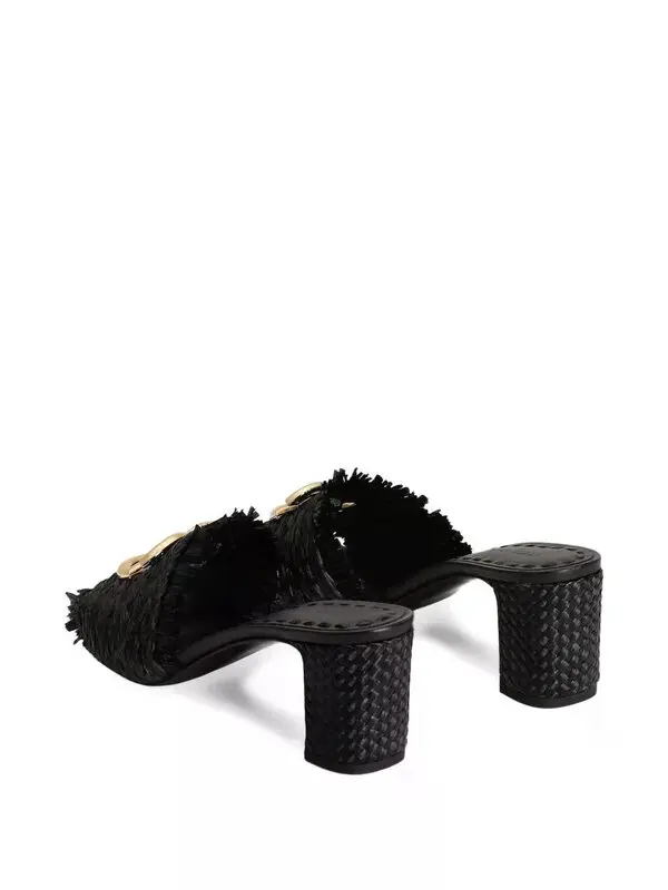 Dolce & Gabbana Raffia Mules With Braid And Fringe Detailing