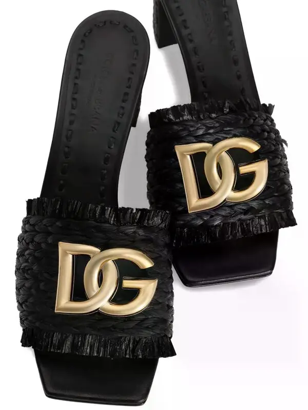Dolce & Gabbana Raffia Mules With Braid And Fringe Detailing