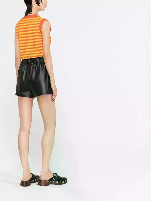 Red Valentino Leather Mini Shorts