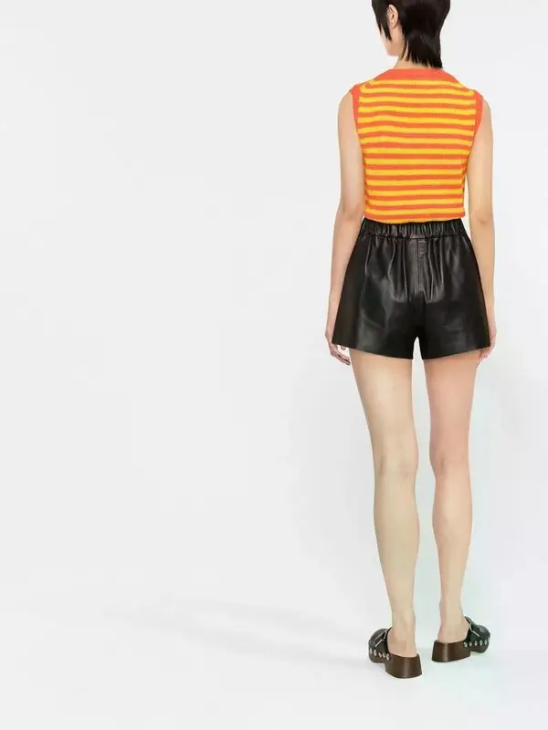 Red Valentino Leather Mini Shorts