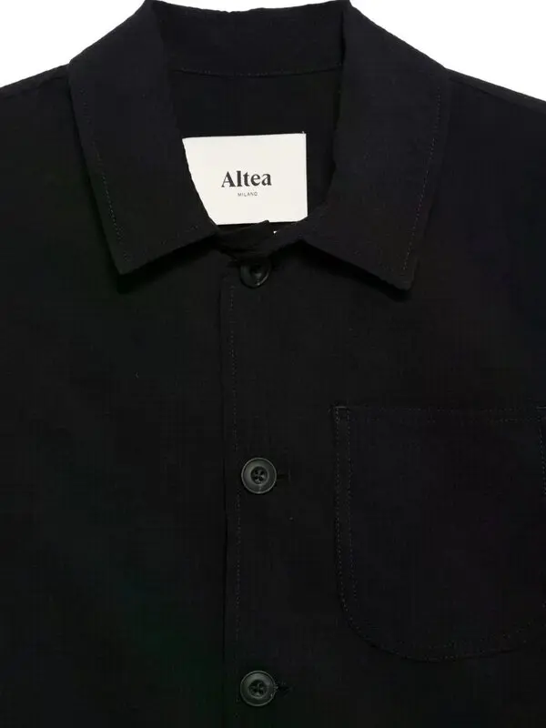 Altea Constantin Seersucker Shirt Jacket - Blue
