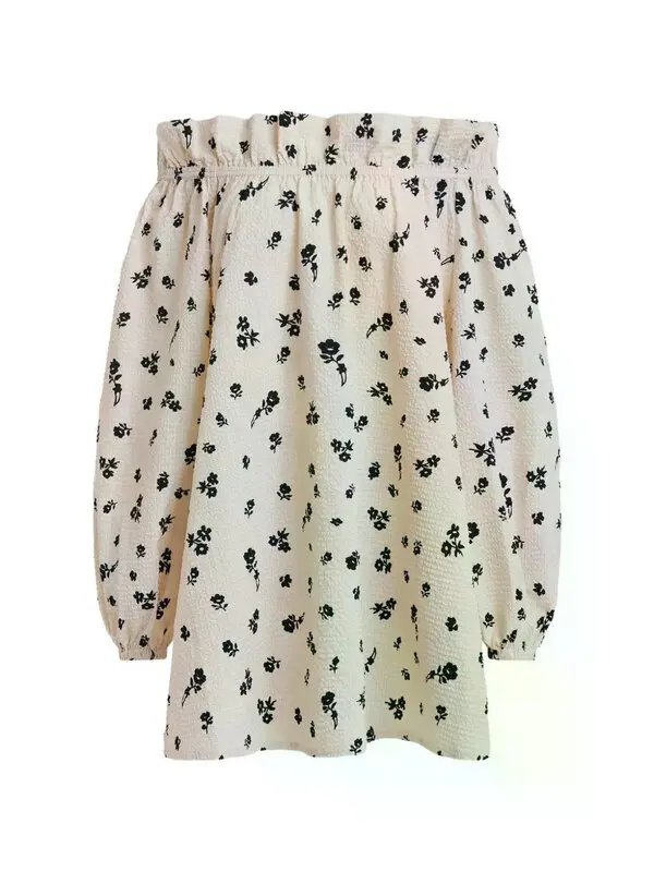 Essentiel Antwerp Floral-print Ruffled Mini Dress - White