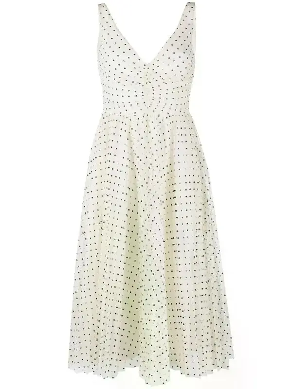 Red Valentino Polka Dot Flared Dress