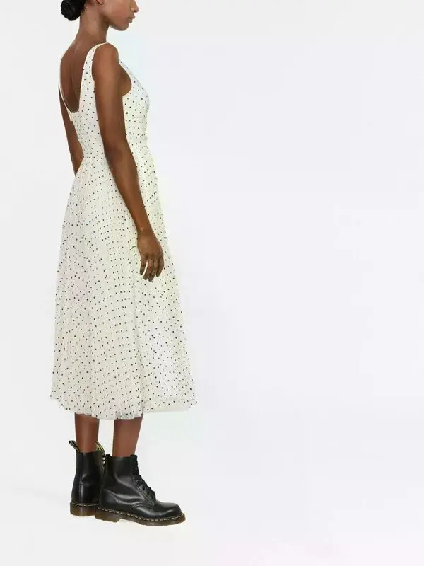 Red Valentino Polka Dot Flared Dress