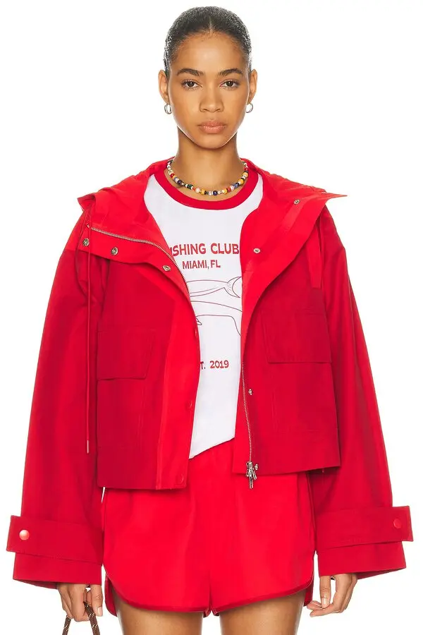 Staud Alta Jacket In Red - Cardinal