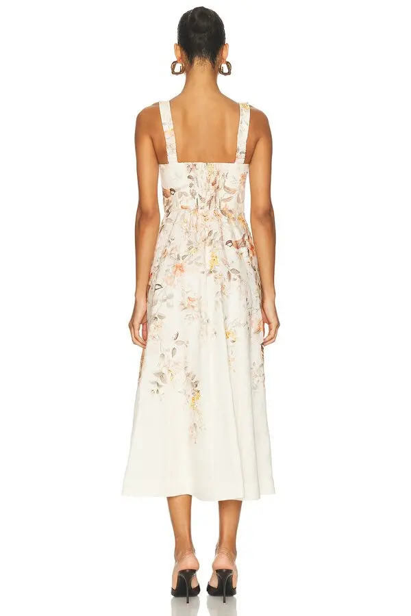 Zimmermann Luna Buttoned Picnic Dress - Cream Songbird