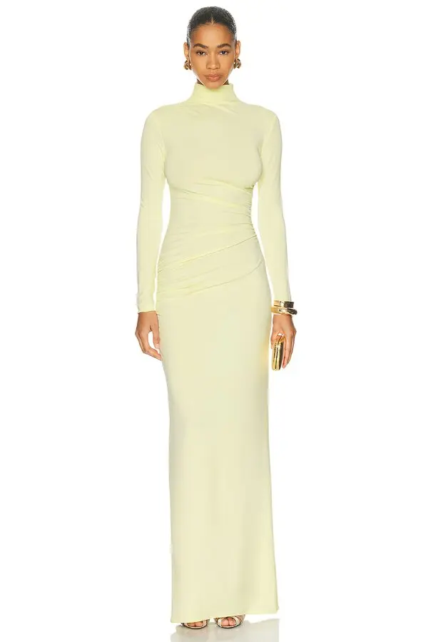 SEROYA Oona Dress In Lemon - Pastel Yellow