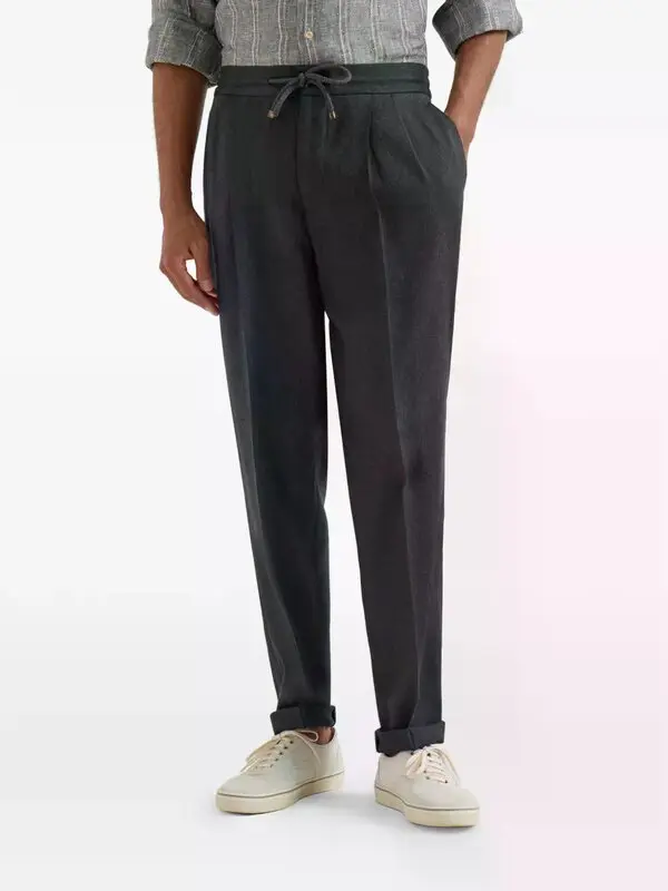 Brunello Cucinelli Pleated Drawstring Trousers - Grey
