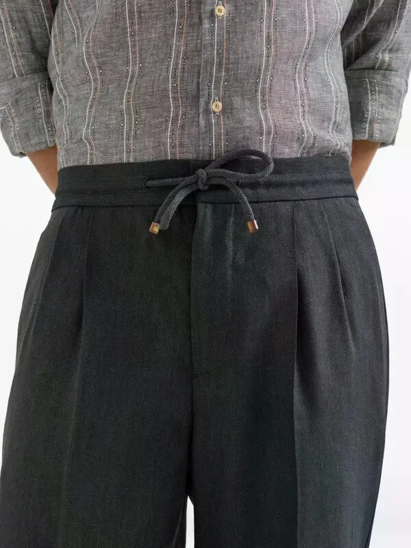 Brunello Cucinelli Pleated Drawstring Trousers - Grey