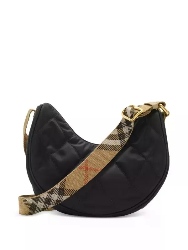 Burberry Horseshoe Quilted Nylon Crossbody Bag - Black