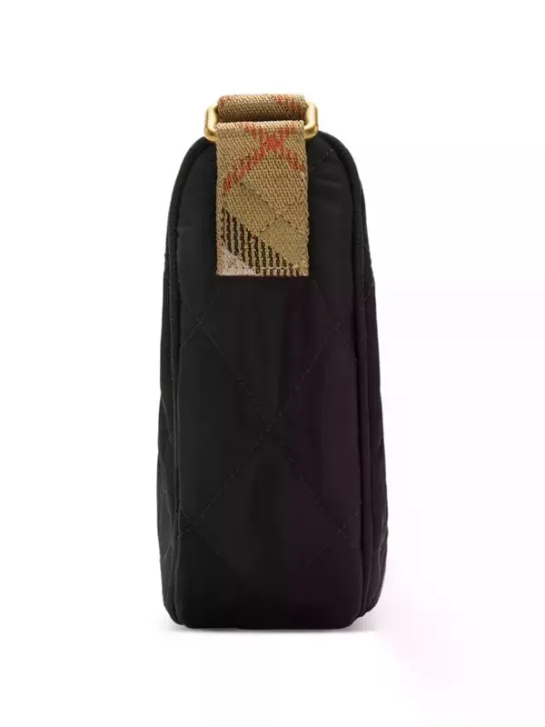 Burberry Horseshoe Quilted Nylon Crossbody Bag - Black