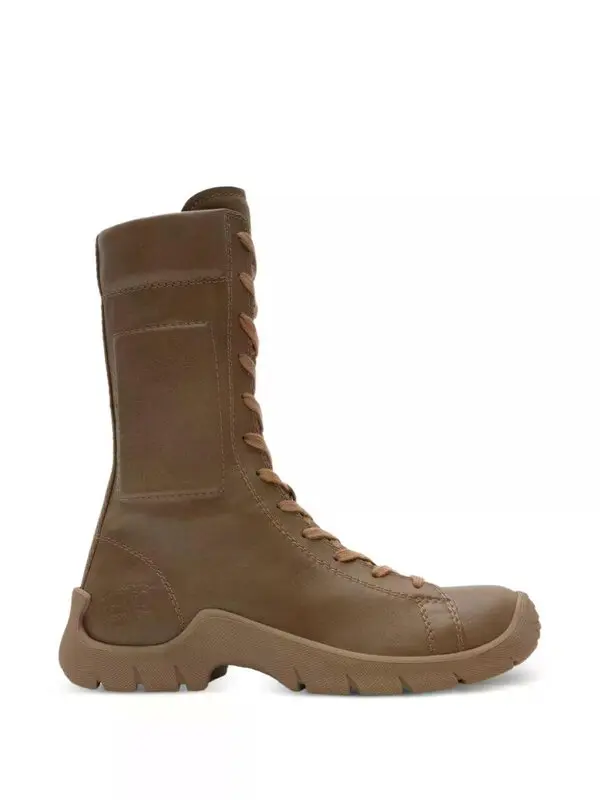 Burberry Leather Combat Boots - Brown