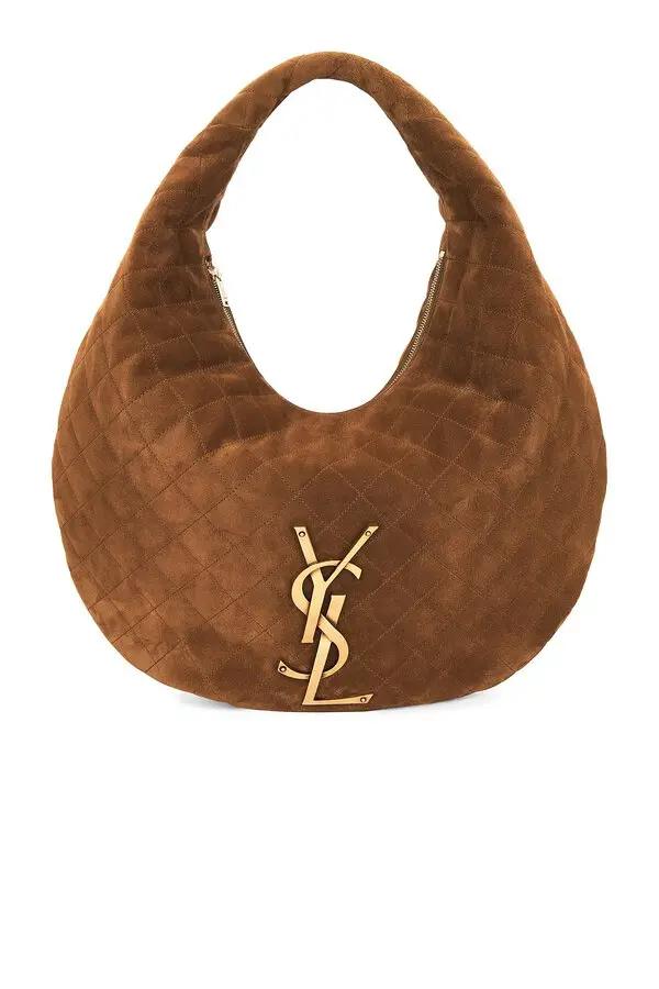 Saint Laurent Icare Hobo Bag In Brown - Cognac