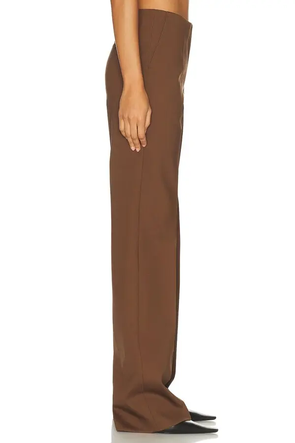 MUGLER Straight Leg Pant In Brown